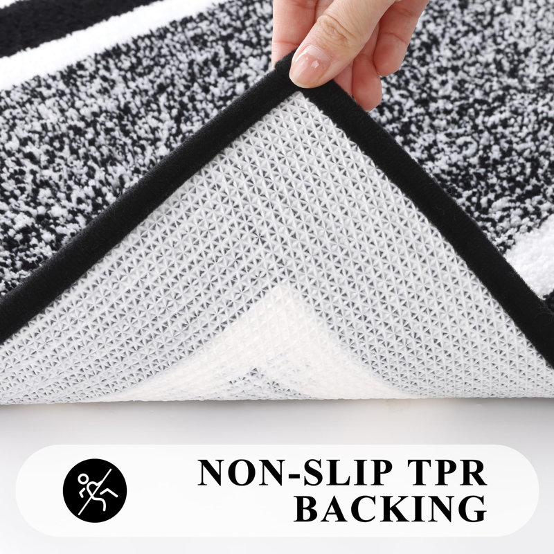 ENOLIL 3 Pieces Bathroom Rugs Sets, Microfiber Shower Washable Carpets Set | Wayfair